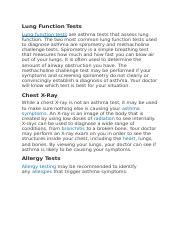 Asthma Diagnosis Docx Lung Function Tests Lung Function Tests Are Asthma Tests That Assess