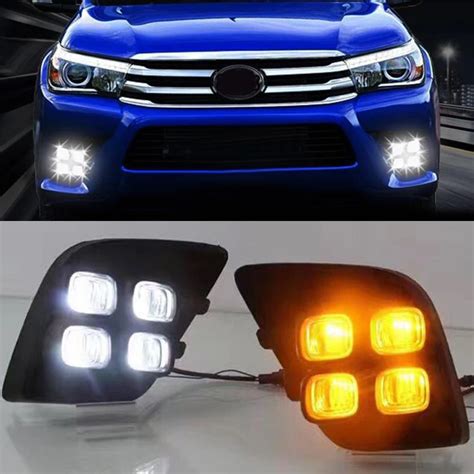 LED DRL Daytime Running Lights Daylight Fog Lamp Decoration Signal For Toyota Hilux Revo Vigo