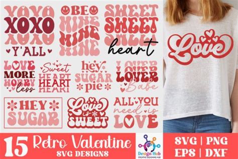 Retro Valentines Day Svg Bundle Graphic By Designhub103 · Creative Fabrica