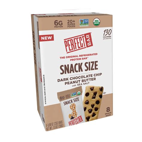 Perfect Bar Snack Size Dark Chocolate Chip Peanut Butter Protein Bar