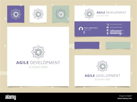 Agile Development Logo Design With Editable Slogan Branding Book And Business Card Template