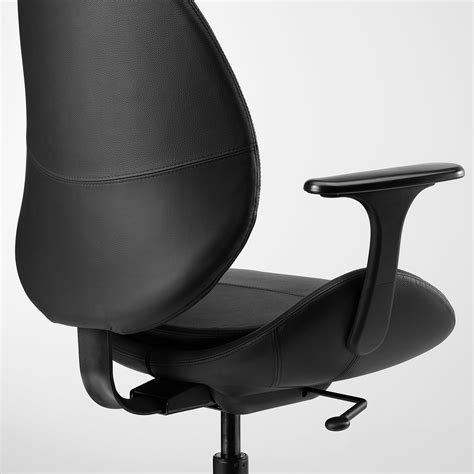 HATTEFJÄLL - office chair with armrests, Smidig black/black | IKEA Hong ...