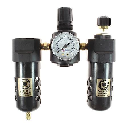 Coilhose Pneumatics Frl Trio Wautomatic Drain Gauge 38 Co 26frl3