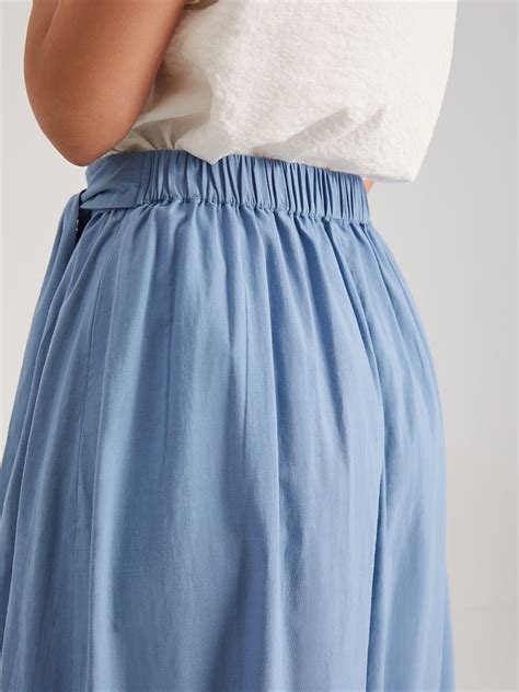Solid Colored Side Tie Midi Skirt Chicwild