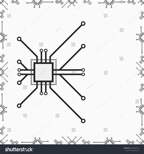 Cpu Microprocessor Flat Vector Wallpaper Concept Stock Vector Royalty Free 1681554190