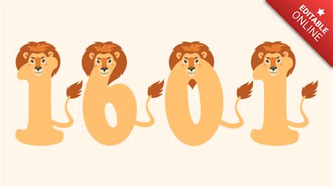 1601 Lion King Cartoon Font Text Effect Generator