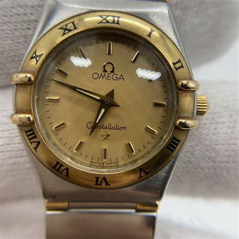 【目立った傷や汚れなし】omega オメガ コンステレーション 18kベゼル ゴールド文字盤 レディース クオーツ 稼働 腕時計の落札情報詳細