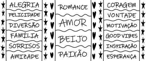 행복한 단어와 세 브라질 포르투갈어 문자 포스터 완전히 편집 할 수 있습니다 번역 기쁨 행복 재미 가족 미소 로맨스 사랑 키스 열정 용기 동기 부여 영감 희망 가정 생활에