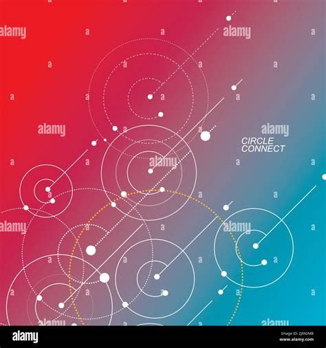 Connect Lines Background Network Circles Dots Abstract Connection Element Vector Graphic