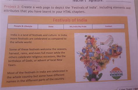 Create A Web Page To Depict The Festivals Of India Including Elements
