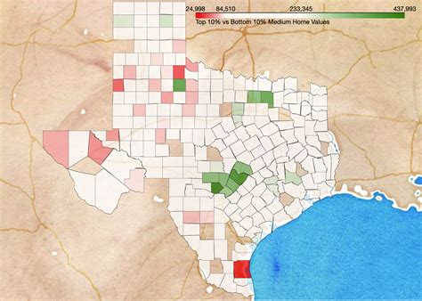 Stamen Watercolor Map Of Texas Counties Top 10 Avg Home Values Vs