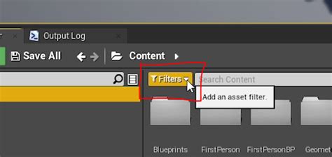 QUICK DEV TIP UE UE CONTENT BROWSER FILTERS CBgameDev