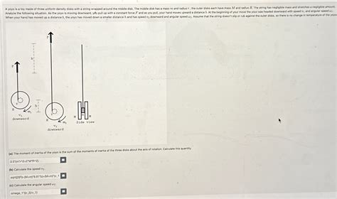 Solved A ﻿the Moment Of Inertia Of The Yoyo Is The Sum Of