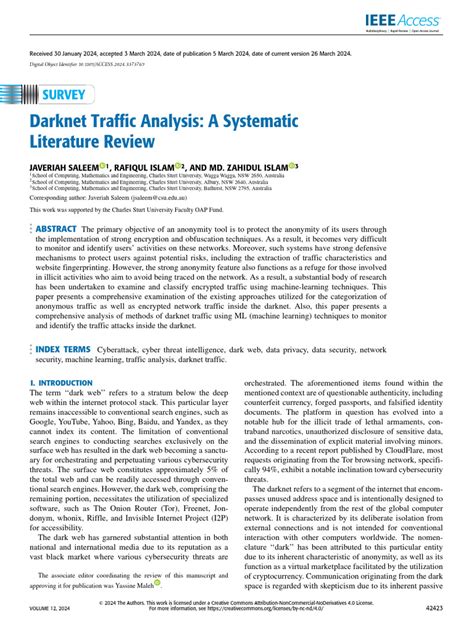 Darknettrafficanalysisasystematicliteraturereview Pdf