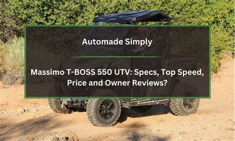 Massimo Buck 450 Utv Specs Top Speed Price And Owners Impressions