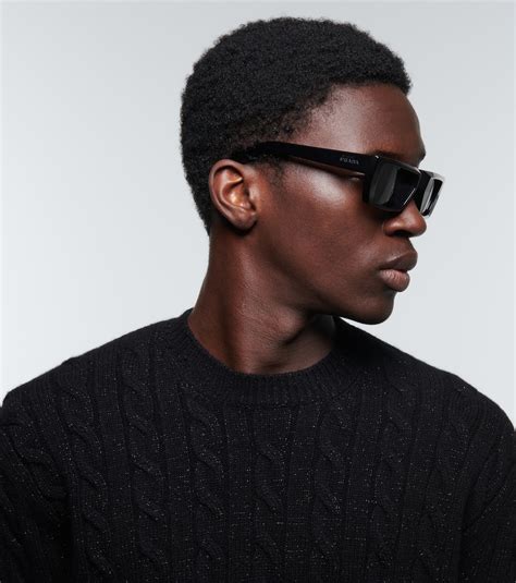 Rectangular Sunglasses In Green Prada Mytheresa