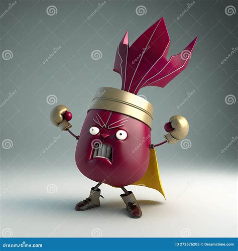 3d Cute Beet Cartoon Character Stock Illustration Illustration Of