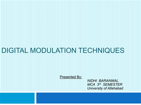 Digital Modulation Techniques Pptx Digital Audio Computer Software And Applications