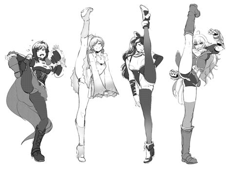 Ruby Rose Weiss Schnee Yang Xiao Long And Blake Belladonna Rwby