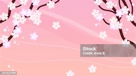 벚꽃이 피는 아름 다운 봄 배경입니다 복사 공간이 있는 템플릿입니다 벡터 일러스트 레이 션입니다 가리기에 대한 스톡 벡터 아트