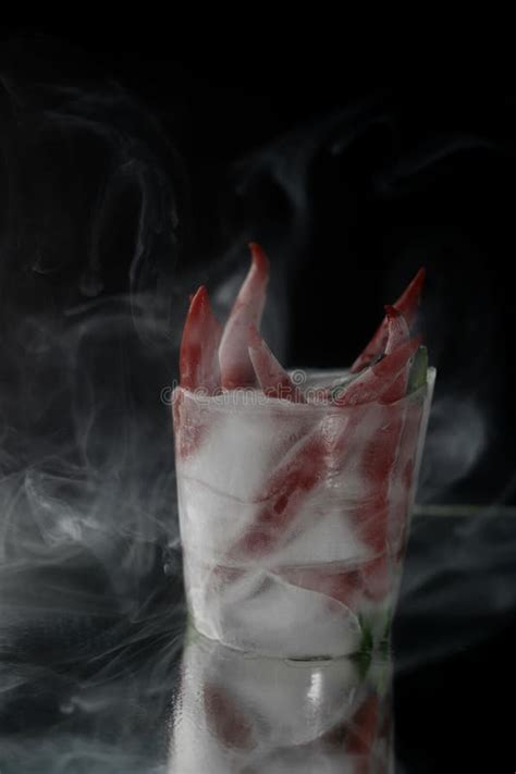 Two Red Peppers Frozen In Ice In Sexual Positions Stock Image Image
