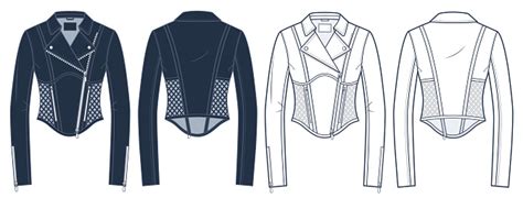 Ilustración De Chaqueta De Cuero Con Cremallera Ilustración Técnica De