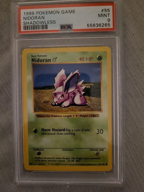 Psa 9 1999 Pokemon Game 55 Nidoran Shadowless Values Mavin