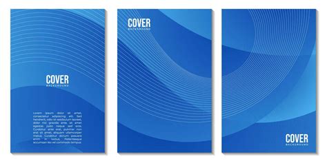 A Set Of Covers With Abstract Blue Wave Gradient Background 23229545 Vector Art At Vecteezy