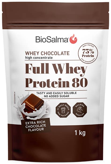 Köp Biosalma Full Whey Protein 80 Choklad 1000g Apohem