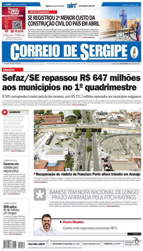 As Manchetes Dos Jornais Pelo Brasil Nesta Sexta Feira 15 De Maio 2026