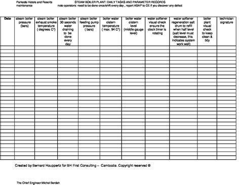 Boiler Log Book Bh First Consulting
