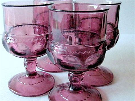 Vintage Amethyst Wine Glasses