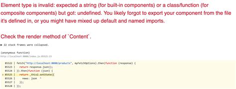 Element Type Is Invalid Expected A String For Built In Components Or A Class Function For