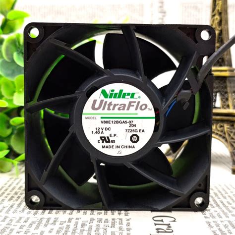 Nidec V80E12BGA5 07 8038 DC 12V 1 4A 8cm Chassis Cooling Industrial Fan