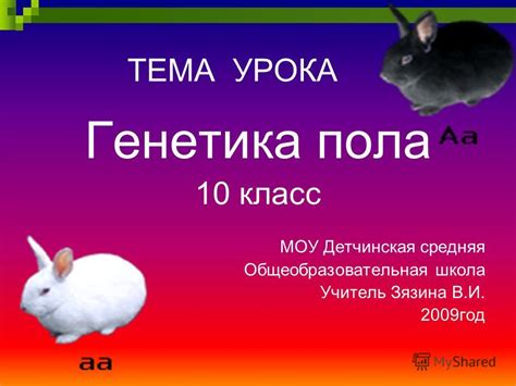 Презентация на тему ТЕМА УРОКА Генетика пола 10 класс МОУ Детчинская