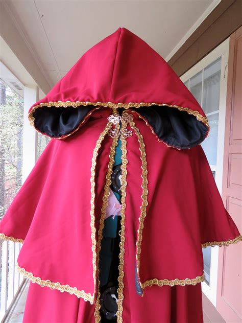 Custom Made Red And Gold Adult Cape With Caplet Cosplay Costume Mjcostume
