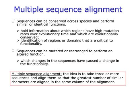 Ppt 1 Month Practical Course Genome Analysis Lecture 5 Multiple Sequence Alignment Powerpoint