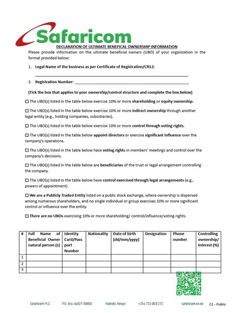 Ubo Self Declaration Form 2025 Pdf Private Law Corporations