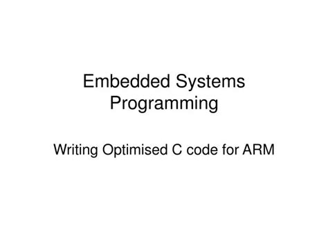 Ppt Embedded Systems Programming Powerpoint Presentation Free