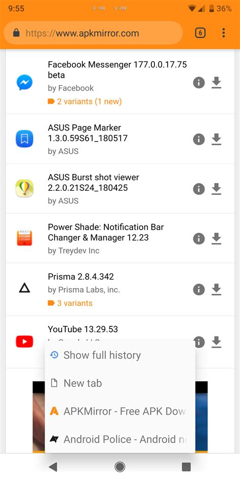 Long Press The Back Button To Bring Up Your Tab History In Chrome