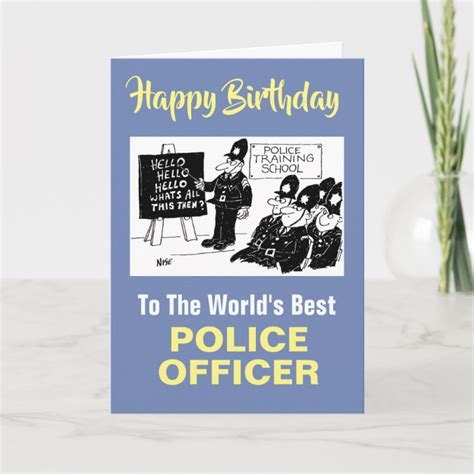 The Words Best Police Officer Happy Birthday Card