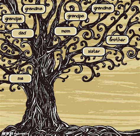 家庭树设计图 树木树叶 生物世界 设计图库 昵图网