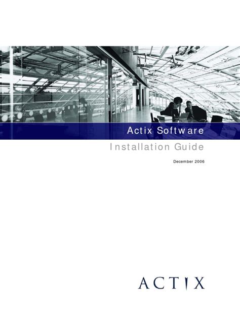 Actix Software Installation Guide Pdf Installation Computer