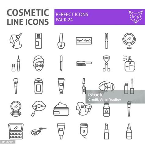 Ensemble Dicônes De Ligne Cosmétique Collection De Symboles De