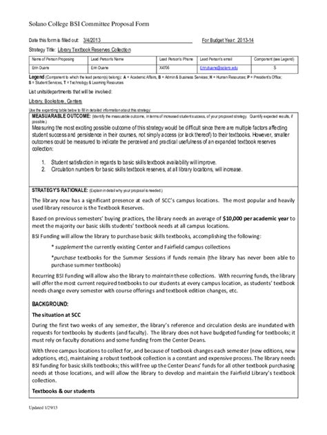 Fillable Online Scc Strategy Proposal And Evaluation Form Fax Email Print Pdffiller
