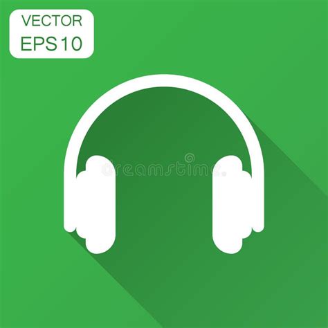 Icono De Las Auriculares Del Auricular En Estilo Plano Illustra Del Vector De Los Auriculares