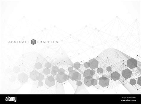 Science Network Pattern Connecting Lines And Dots Technology Hexagons