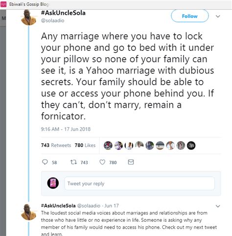 Evangelist Uncle Sola Marriage That You Password Your Phone Is A Yahoo