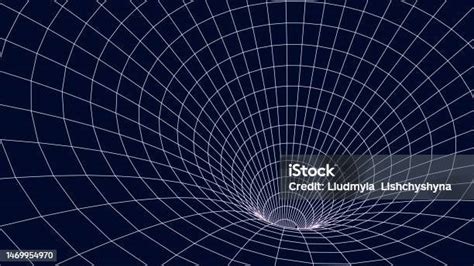 터널 또는 웜홀 3d 미래지향적인 원근 메쉬 배경 텍스처 벡터 그림입니다 로우 폴리곤 모델링에 대한 스톡 벡터 아트 및 기타 이미지 로우 폴리곤 모델링 바둑판 블랙홀