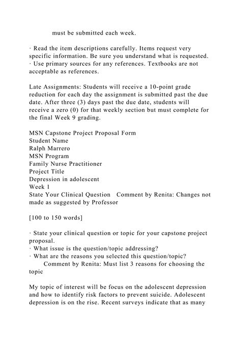 MSN Capstone Project Proposal Form This Is A Building A Docx